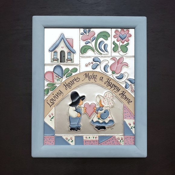 Vintage | Art | Vintage Signed Handmade Metal Painting Framed Folk Art ...